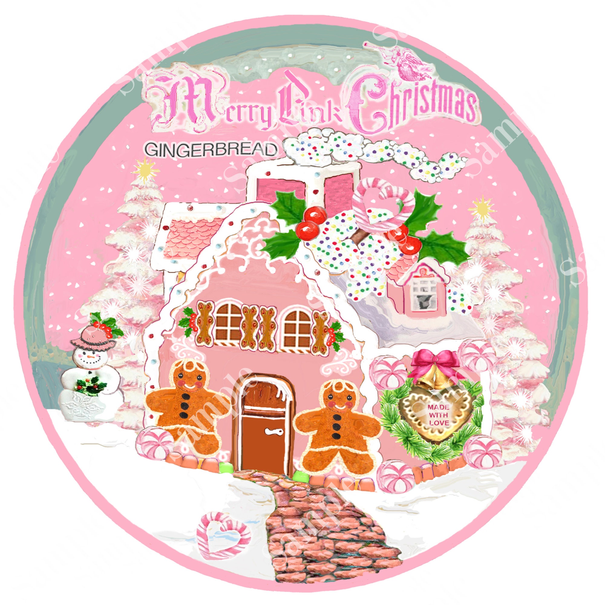 Merry Pink Christmas Sign Christmas Wreath Sign Door - Etsy