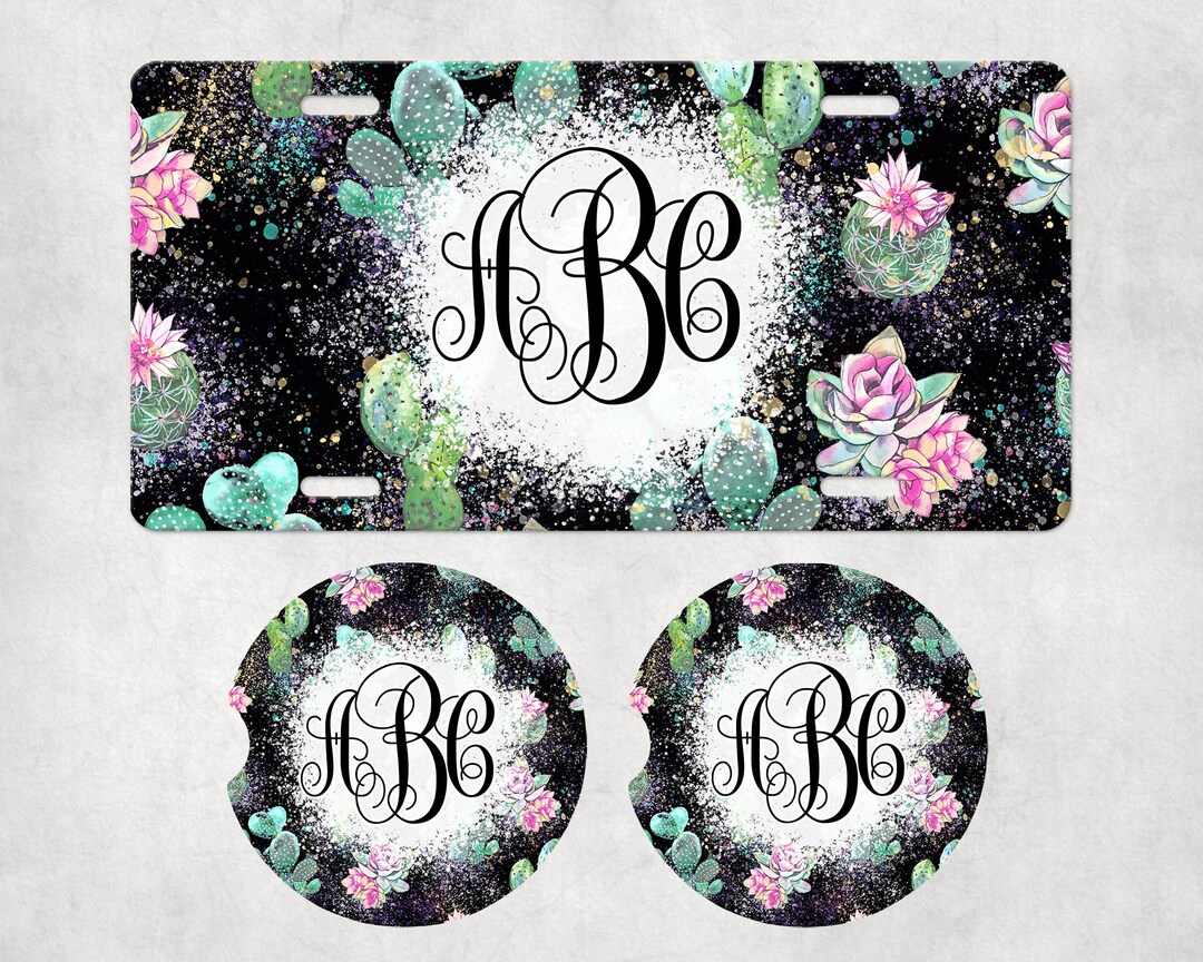 Personalized Monogrammed Car Bundle | Floral | Rainbow Tie Dye ...
