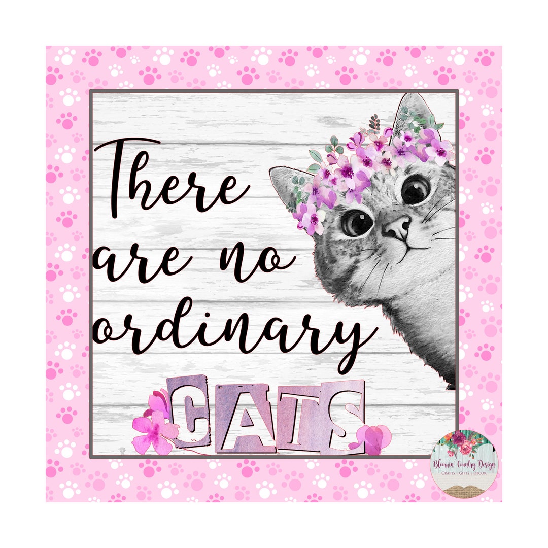 No Ordinary Cats Sign | Door Hanger | Cat Home Decor | Wreath Sign ...