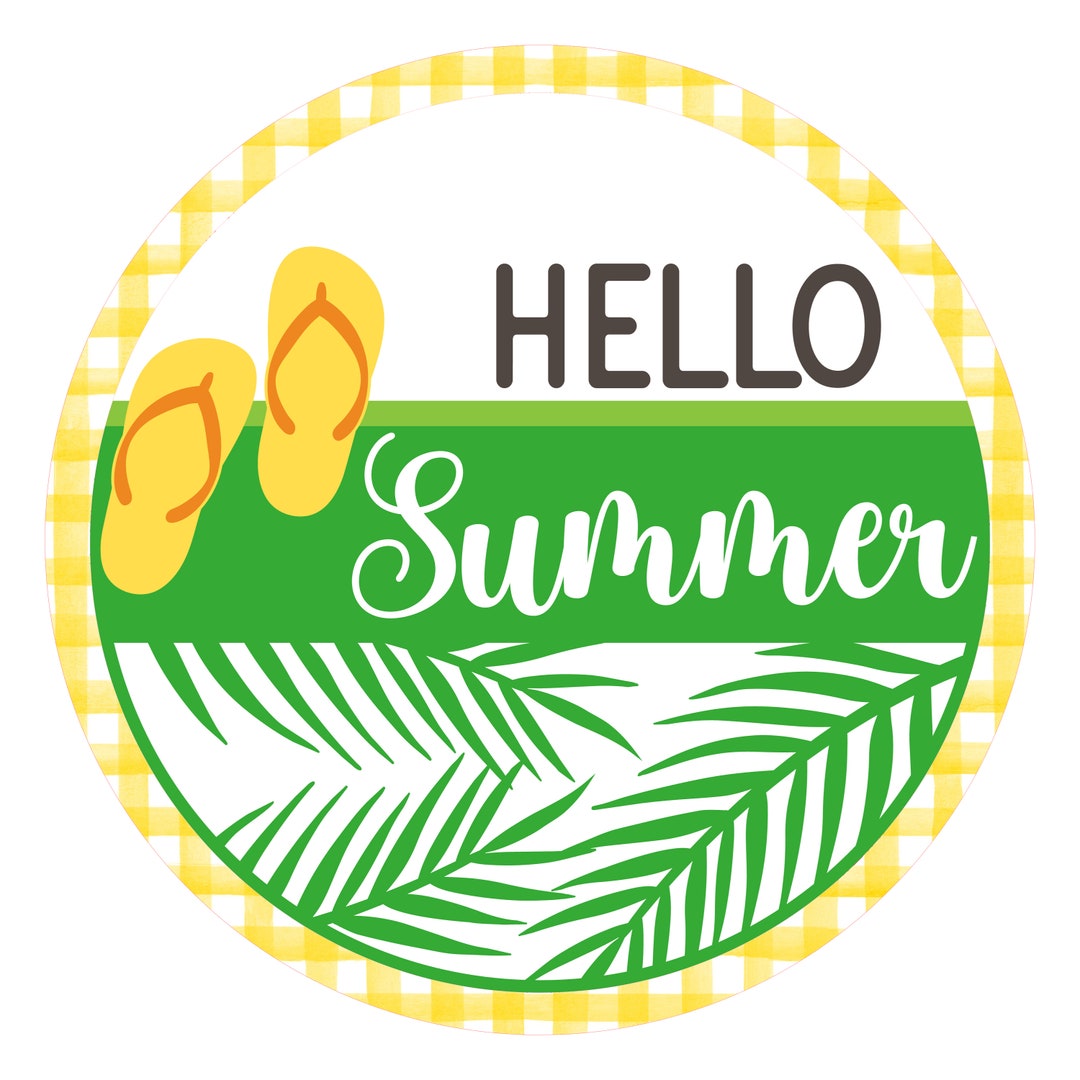 Hello Summer Flip Flop Wreath Sign - Summer Sign for Wreaths - Door ...