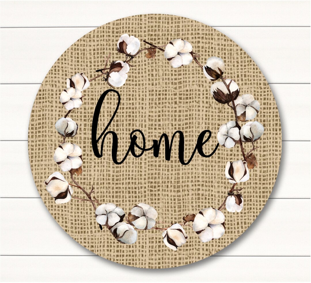 Home Cotton Sign Farmhouse Wreath Sign Rustic Sign Wreath Supplies ...