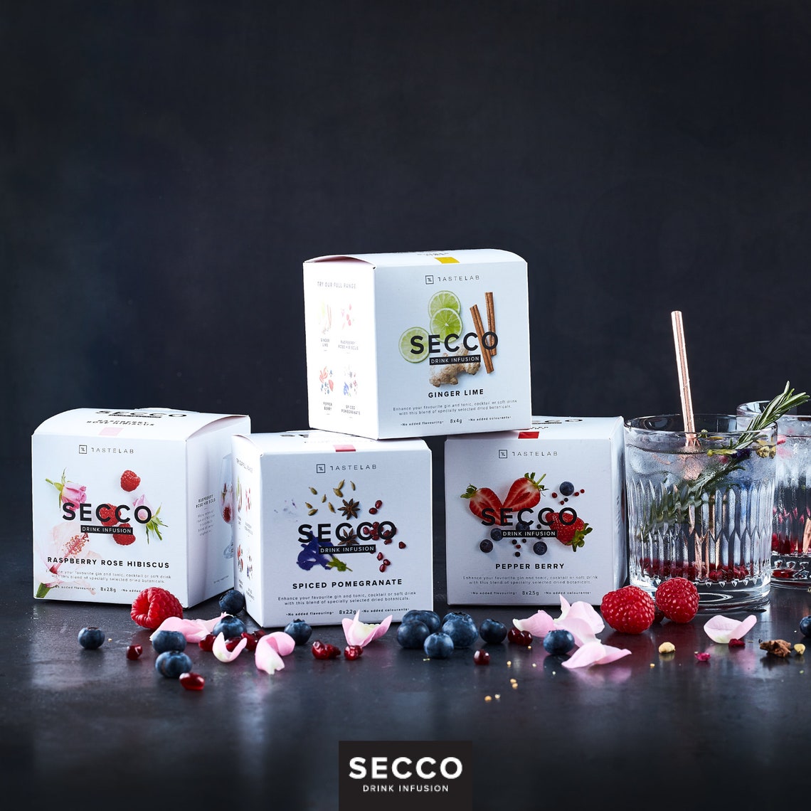 Secco's Full Range of 7 Cocktail Infusions for G&ts, Vodka, Tequila ...