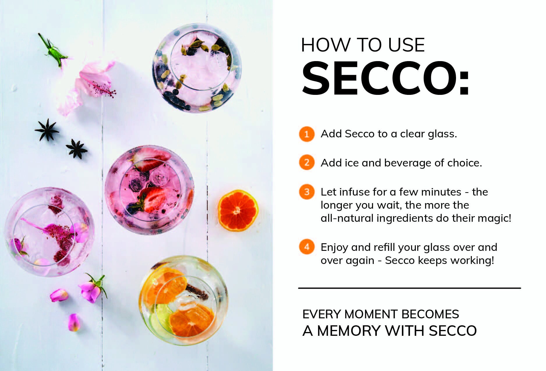 Secco's Full Range of 7 Cocktail Infusions for G&ts, Vodka, Tequila ...
