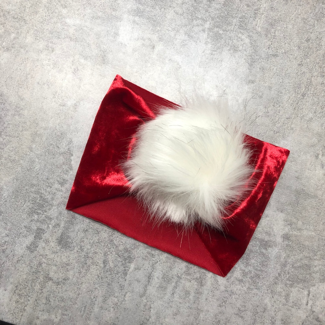 Santa Puff Head Wrap Solid Color for Baby Girl Bow Headwraps Nylon ...