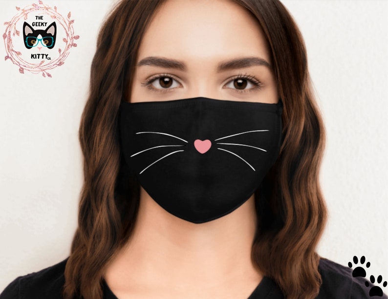 100% Cotton Mask The Geeky Kitty Adult Mask Made in the USA | Etsy