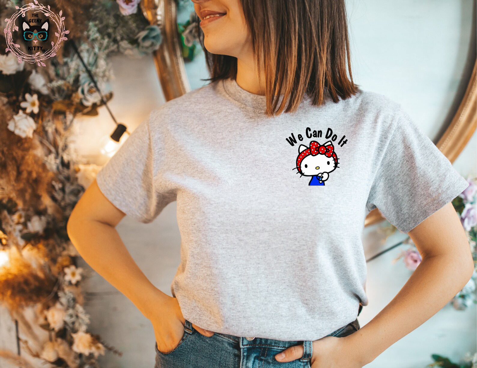 Hello Kitty Shirt Hello Kitty Gift Unisex Shirt Strong Woman | Etsy