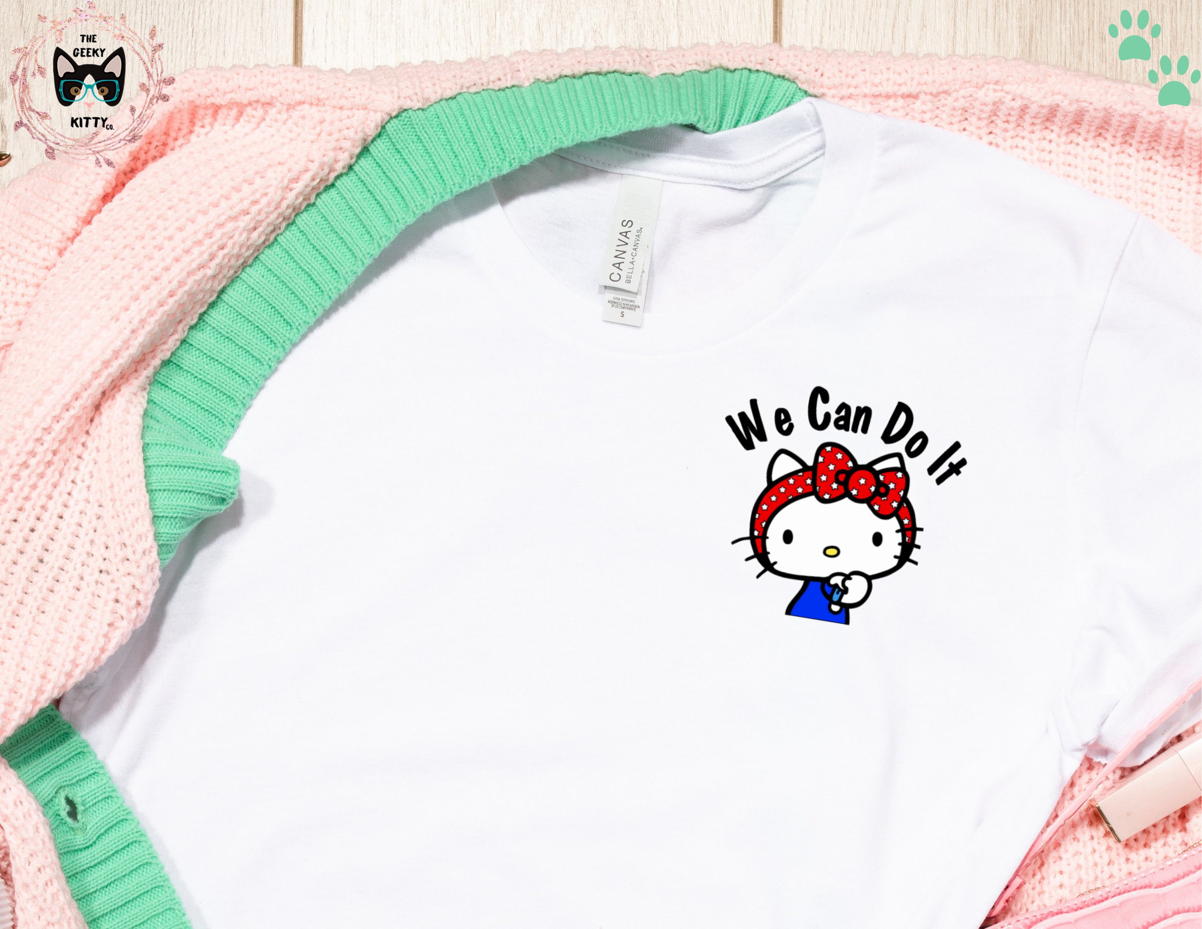 Hello Kitty Shirt Hello Kitty Gift Unisex Shirt Strong Woman | Etsy