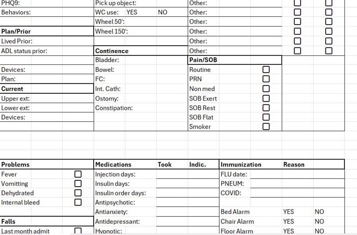 MDS Collection Sheet - Skilled Nursing PDPM Tool (digital Download ...