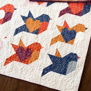 Love Birds Quilt Pattern - Instant Download PDF / Heart Quilt Pattern ...