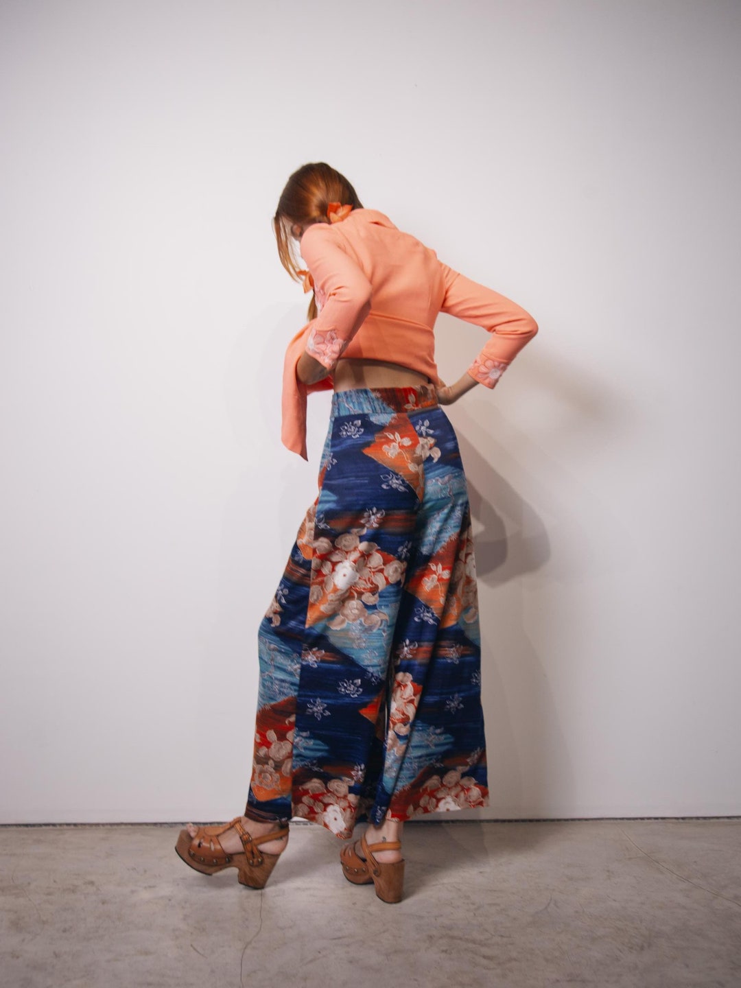 Vintage 70s Extra Wide Legged Pallazo Baggy Boho Cottagecore Oversized ...