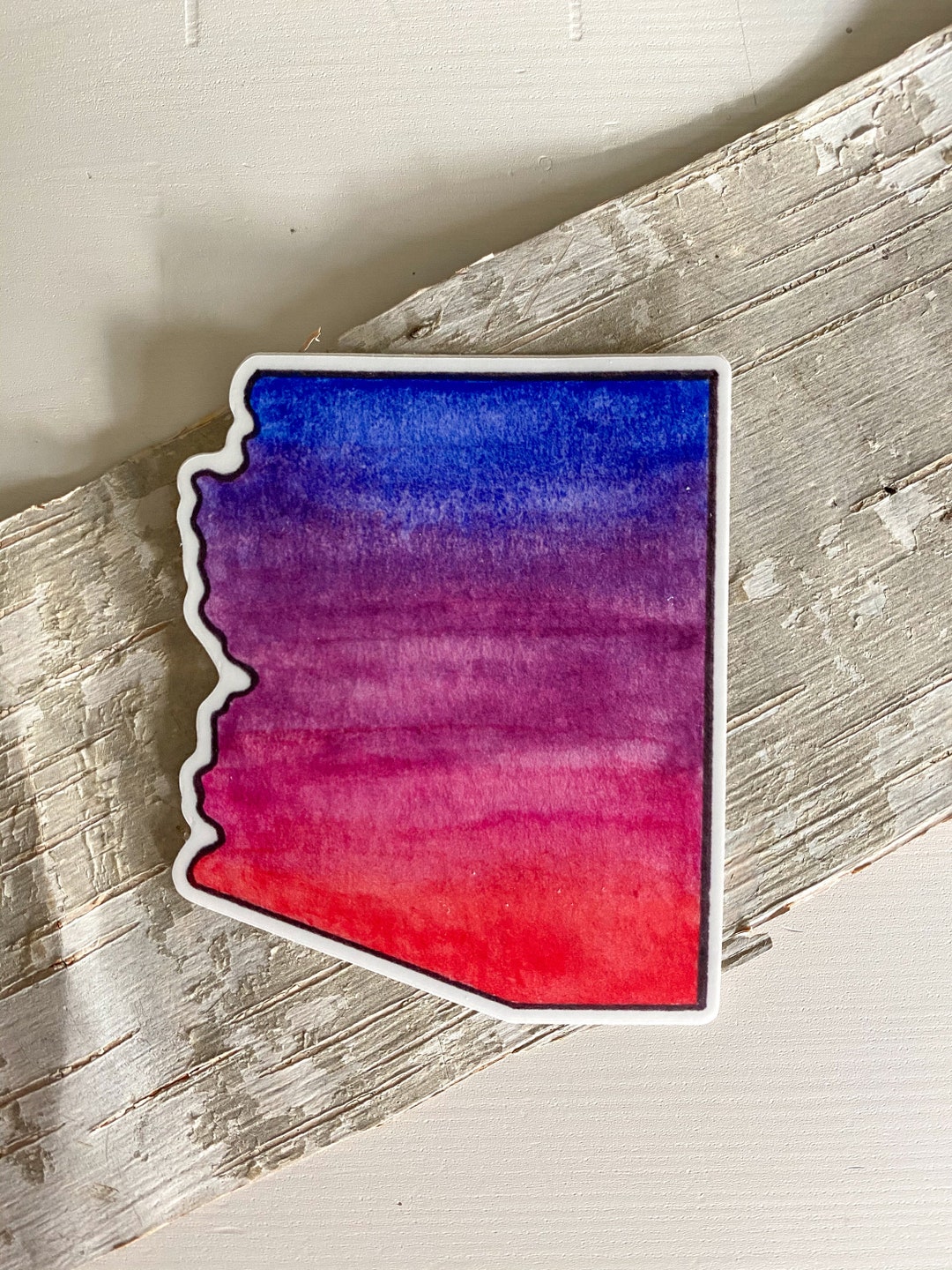 Arizona State Outline Sticker, Water Bottle Sticker, Purple State ...
