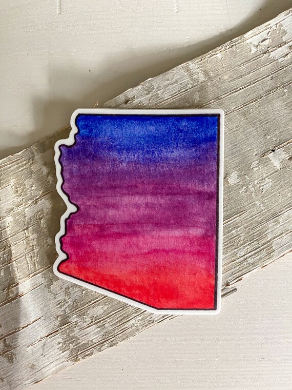 Arizona State Outline Sticker Water Bottle Sticker Purple | Etsy