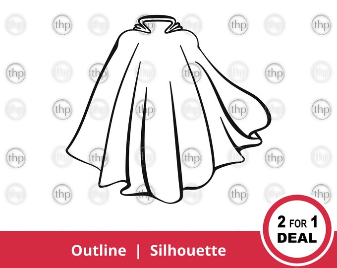 Super Hero Red Cape Svg Vector File With Tutorial Version 03 - Etsy UK