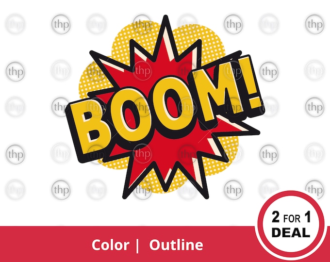 Boom SVG - Explosion Svg, Bomb Svg, Comic Book Svg, Superhero Svg ...