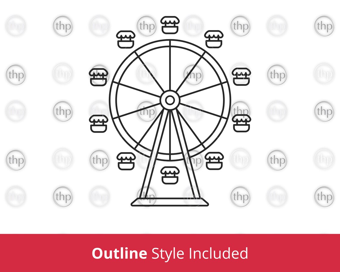 Ferris Wheel SVG EPS PNG Joy Ride Funfair Fun Outdoor - Etsy