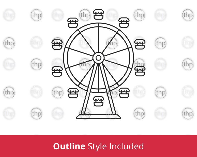 Ferris Wheel SVG EPS PNG Joy Ride Funfair Fun Outdoor - Etsy