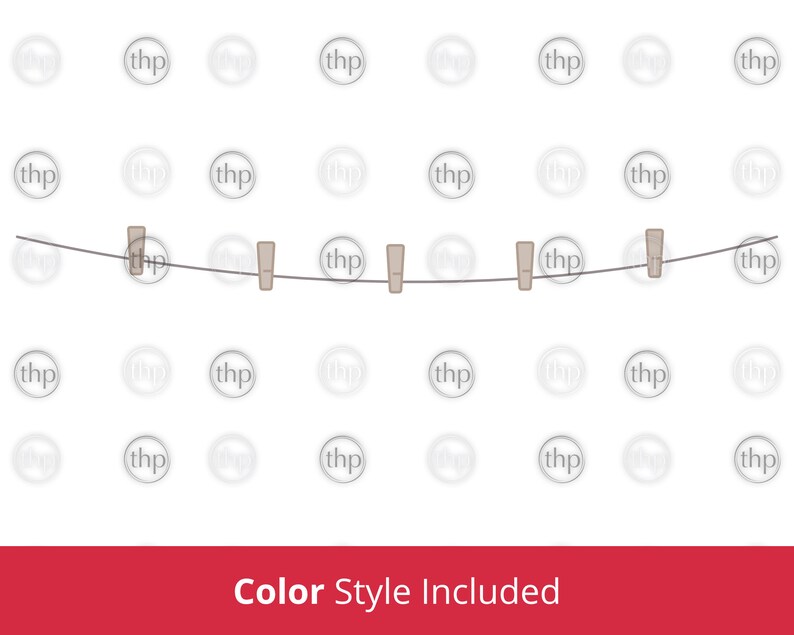 Clothesline With Clothespins SVG: Wooden Laundry Pegs Cut Files EPS PNG ...