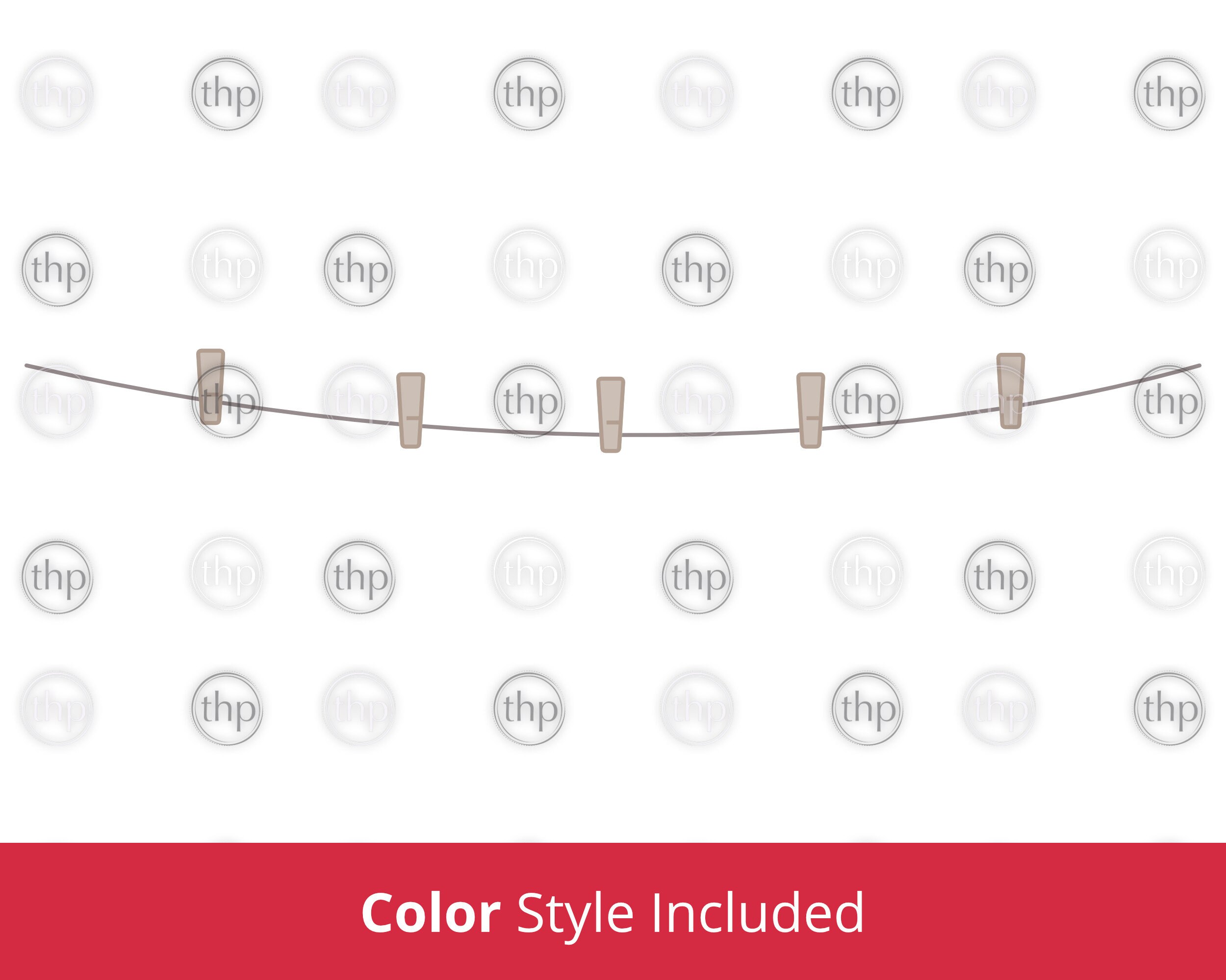 Clothesline With Clothespins SVG: Wooden Laundry Pegs Cut Files EPS PNG ...