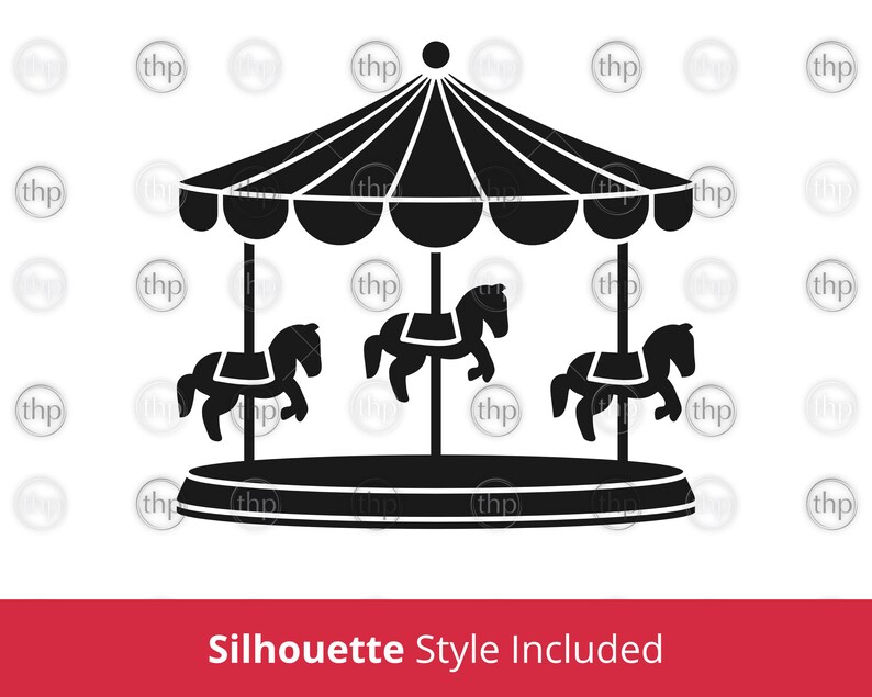 Carousel Amusement Park Ride SVG JPG PNG Merry-go-round | Etsy
