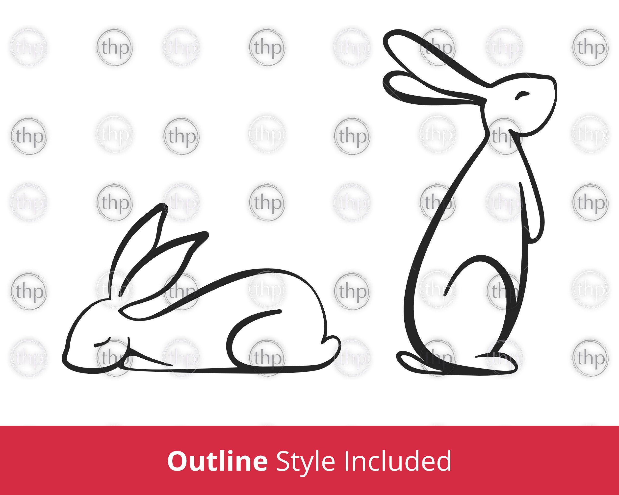 Bunny Rabbits SVG EPS PNG Hare Animal Pet Sitting - Etsy