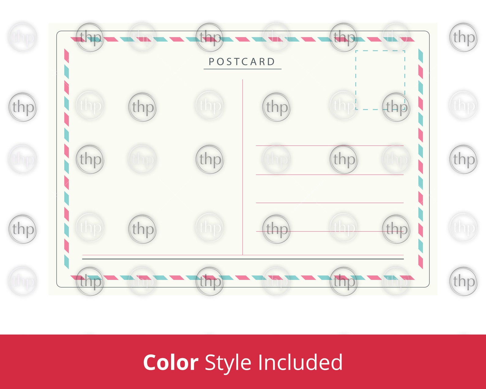 Postcard SVG EPS PNG Post Card Stamp Airmail Blank - Etsy