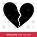 Broken Heart SVG - Break up Svg, Broken Heart Silhouette Svg, Heart ...