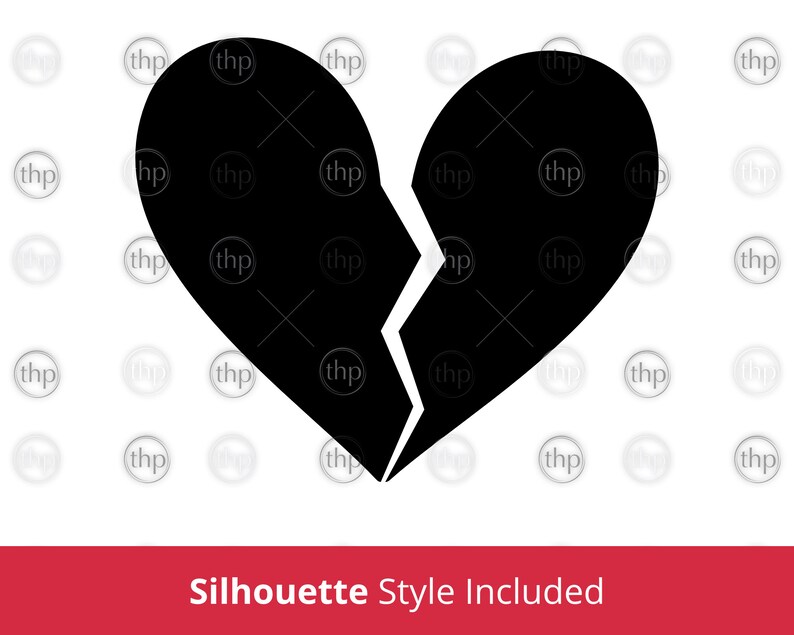 Broken Heart SVG Break up Svg Broken Heart Silhouette Svg - Etsy