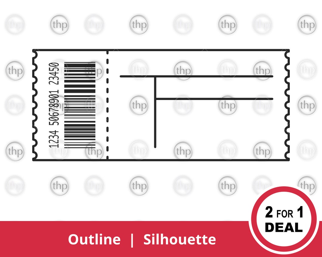 Blank Ticket Template SVG: Concert & Movie Tickets Cut Files EPS PNG ...