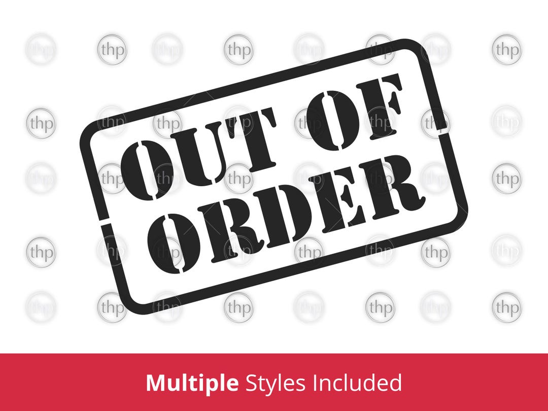 Out of Order SVG PNG - Out of Order Stamp Stencil Lettering, Not ...