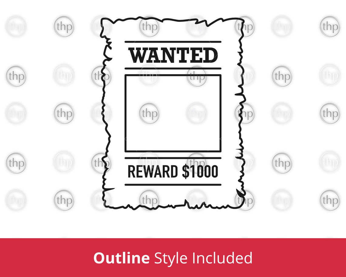 Wanted Poster SVG Wild West Svg Cowboy Svg Wanted Outline - Etsy