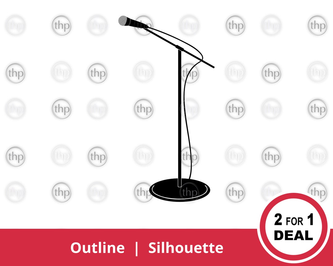 Microphone Stand SVG - Mic Stand Svg, Microphone Svg, Microphone ...