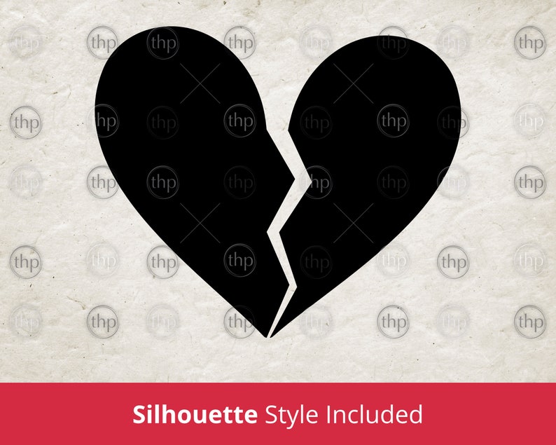 Broken Heart SVG Break up Svg Broken Heart Silhouette Svg - Etsy