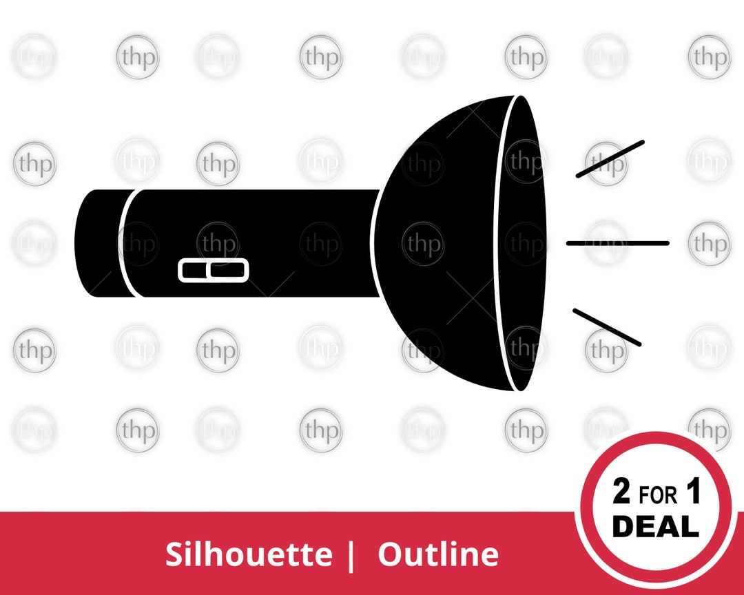 Flashlight SVG Torch Svg, Light Svg, Flashlight Clipart, Lighting Svg ...