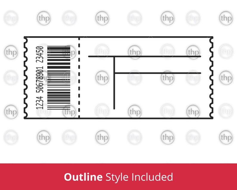 Blank Ticket Template SVG: Concert & Movie Tickets Cut Files EPS PNG ...