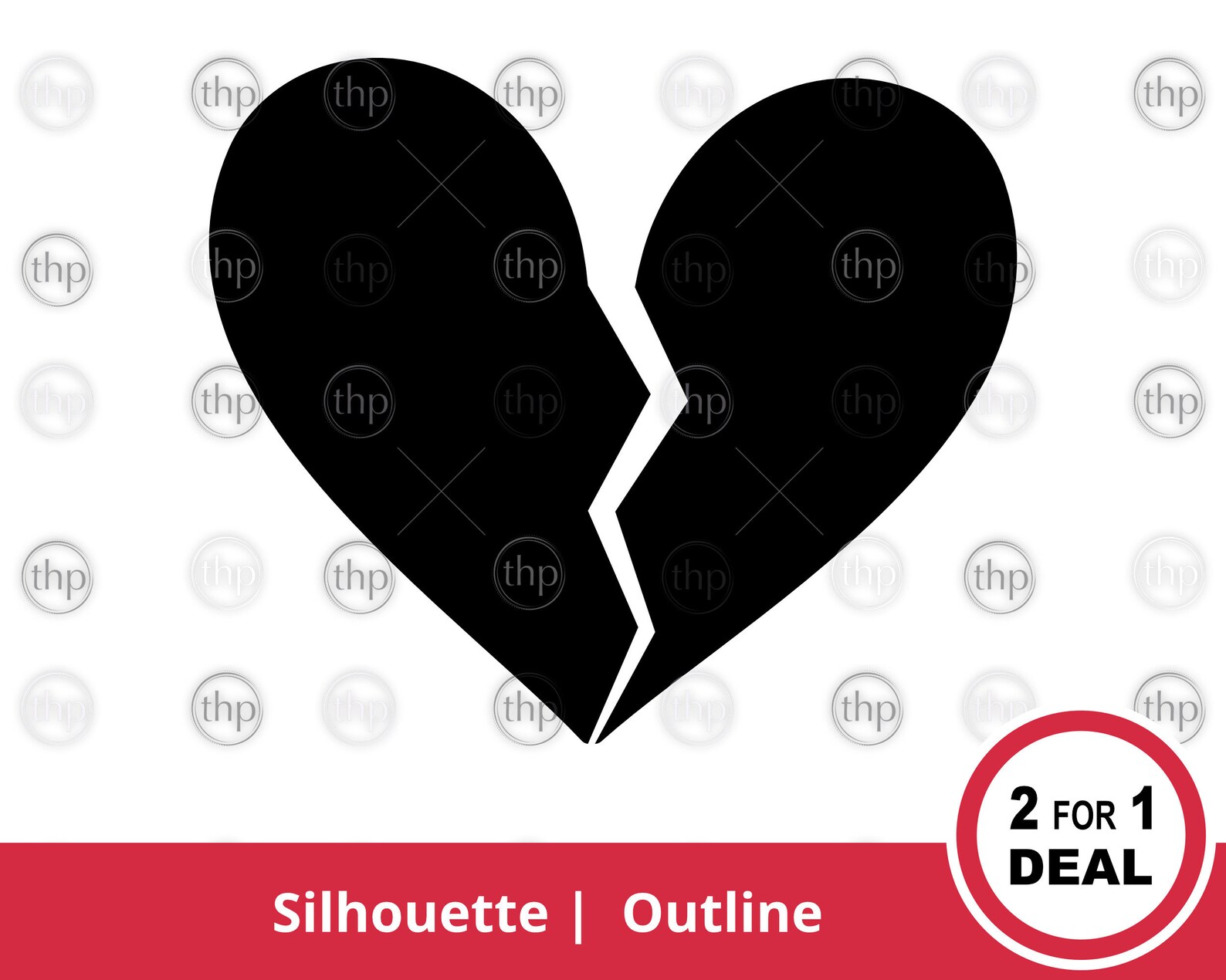 Broken Heart SVG Break up Svg Broken Heart Silhouette Svg - Etsy