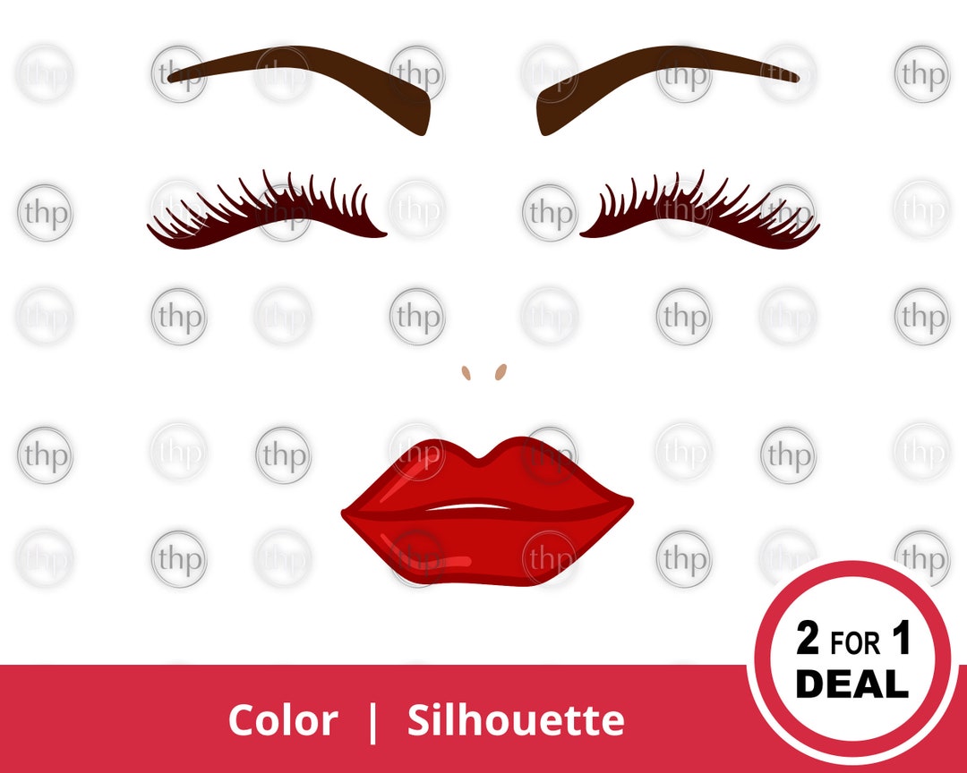 Woman's Face SVG Lips Svg, Eyelashes Svg, Eyebrows Svg, Girls Face Svg ...