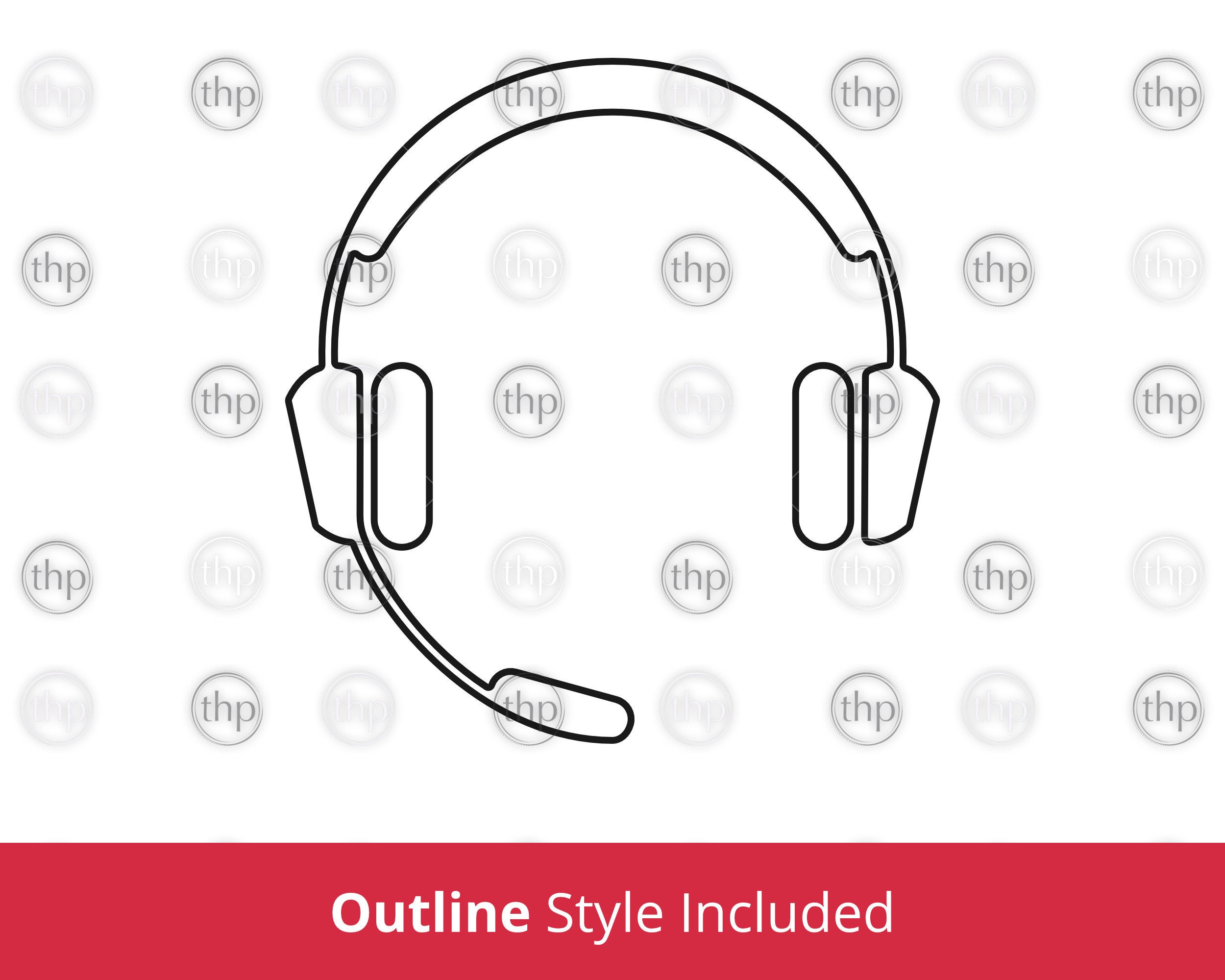 Headset With Microphone SVG PNG EPS Headset With Mic Video - Etsy UK