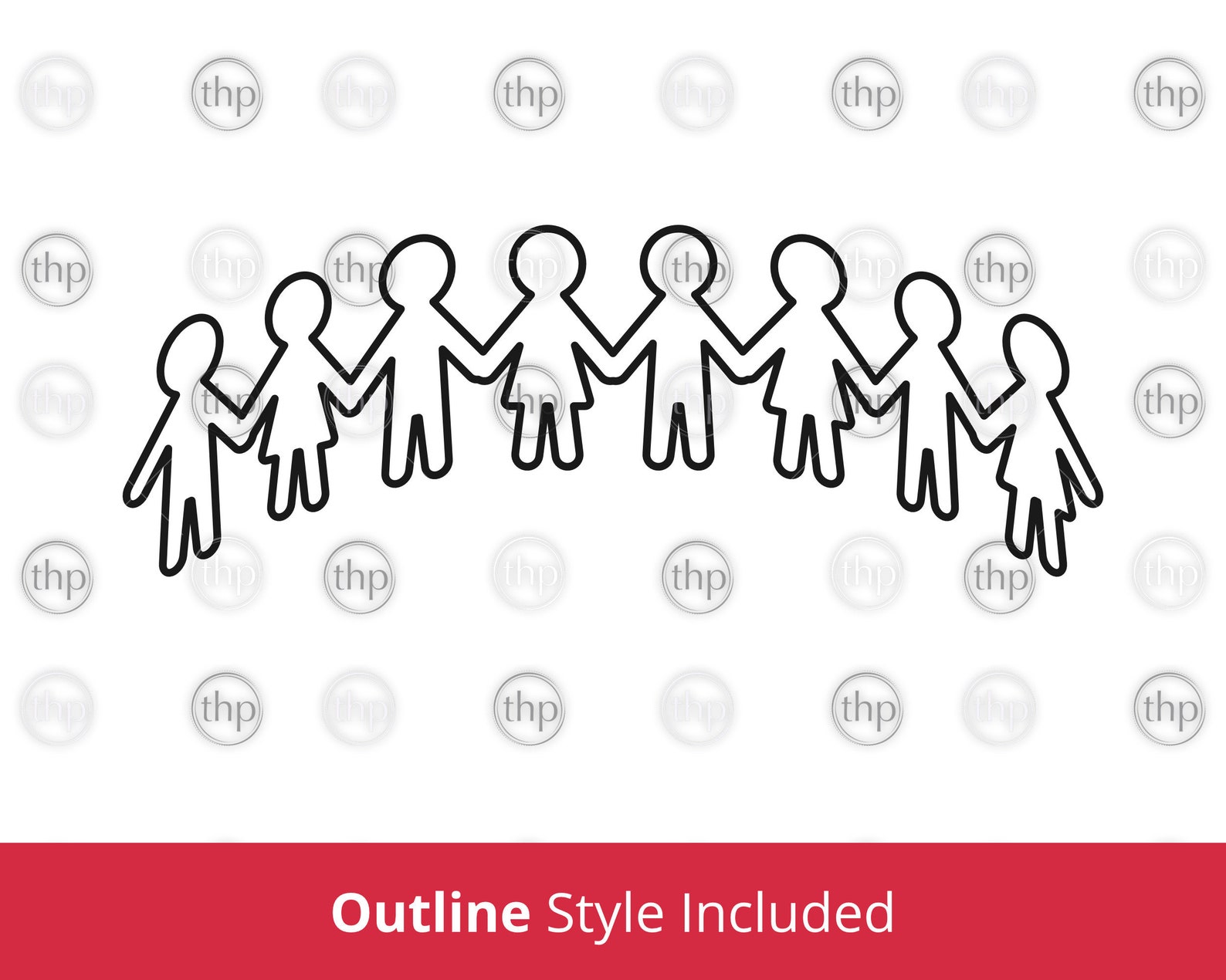 Holding Hands Paper People SVG - Community, Unity & Teamwork Clipart ...