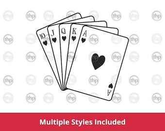 Royal Flush Svg, Poker Svg, Png, Eps Gambling Playing Cards - Etsy