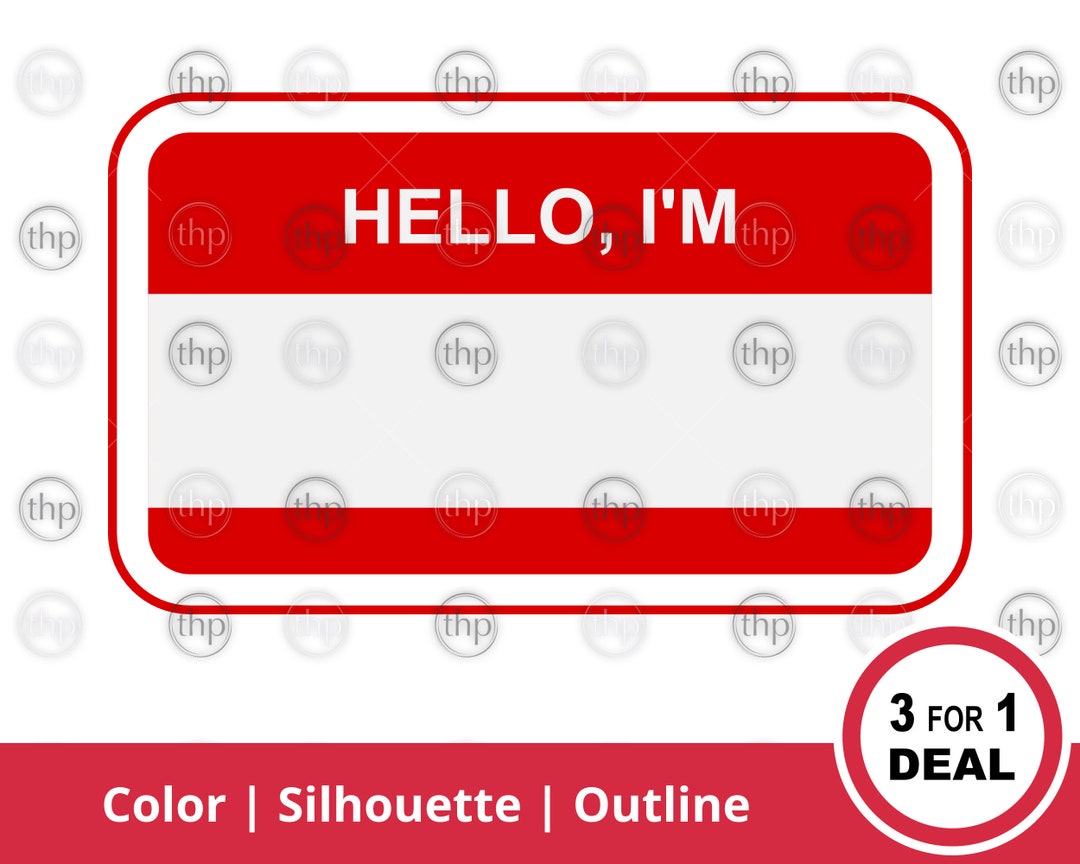Name Badge SVG - Name Card Svg, Hello I'm Svg, Name Tag Svg, My Name is ...