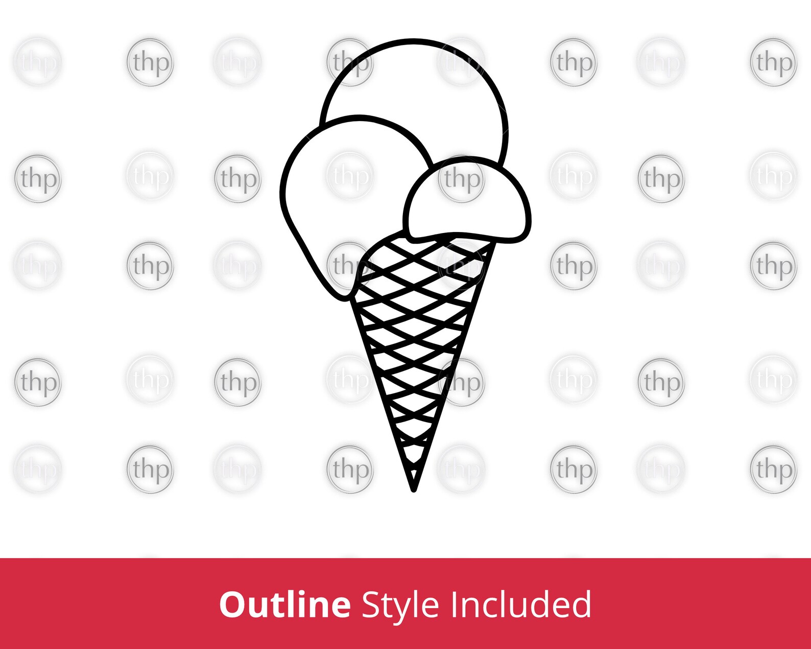 Ice Cream Cone SVG Ice Cream Svg Gelato Cone Outline Svg | Etsy