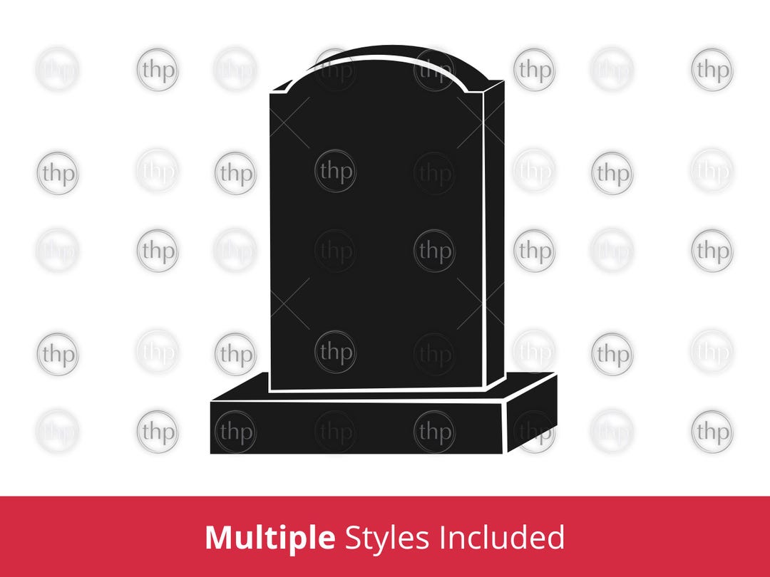 Tombstone SVG: Headstone Silhouette and Gravestone Outline Cut Files ...
