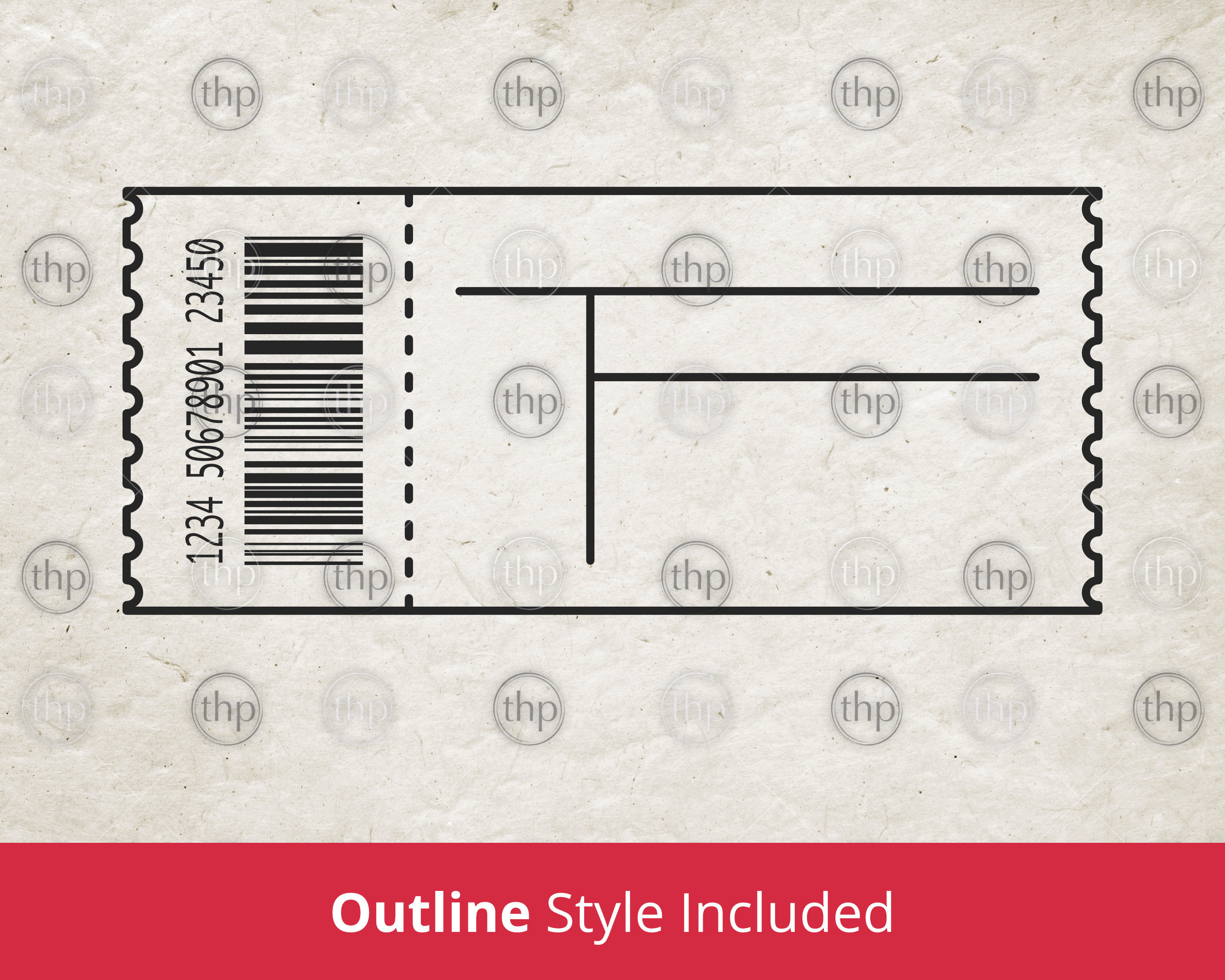 Blank Ticket Template SVG: Concert & Movie Tickets Cut Files EPS PNG ...