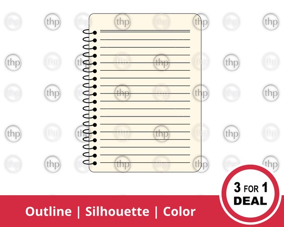 Notebook SVG Spiral Notebook Svg Notepad Svg Lined Paper - Etsy