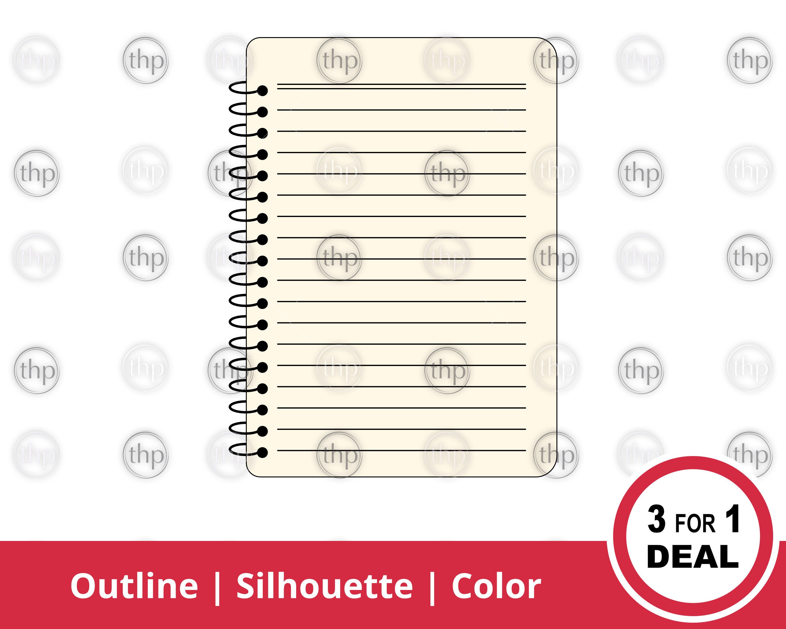 Notebook SVG Spiral Notebook Svg Notepad Svg Lined Paper - Etsy