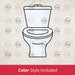 Toilet SVG Bathroom Svg, Restroom Svg, Potty Svg, Toilet Bowl Svg ...