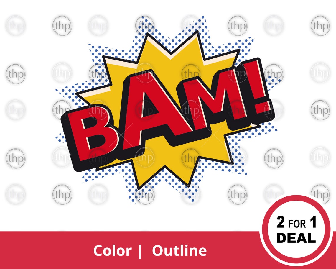 Bam SVG Comic Book Svg Superhero Svg Super Hero Svg Pop - Etsy India