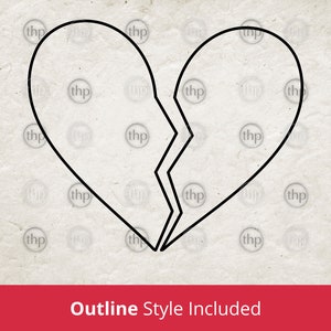Broken Heart SVG - Break up Svg, Broken Heart Silhouette Svg, Heart ...
