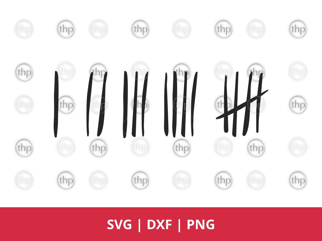 Tally Marks SVG: Day Count 1, 2, 3 ,4, 5 Strokes PNG DXF Cut Files - Etsy