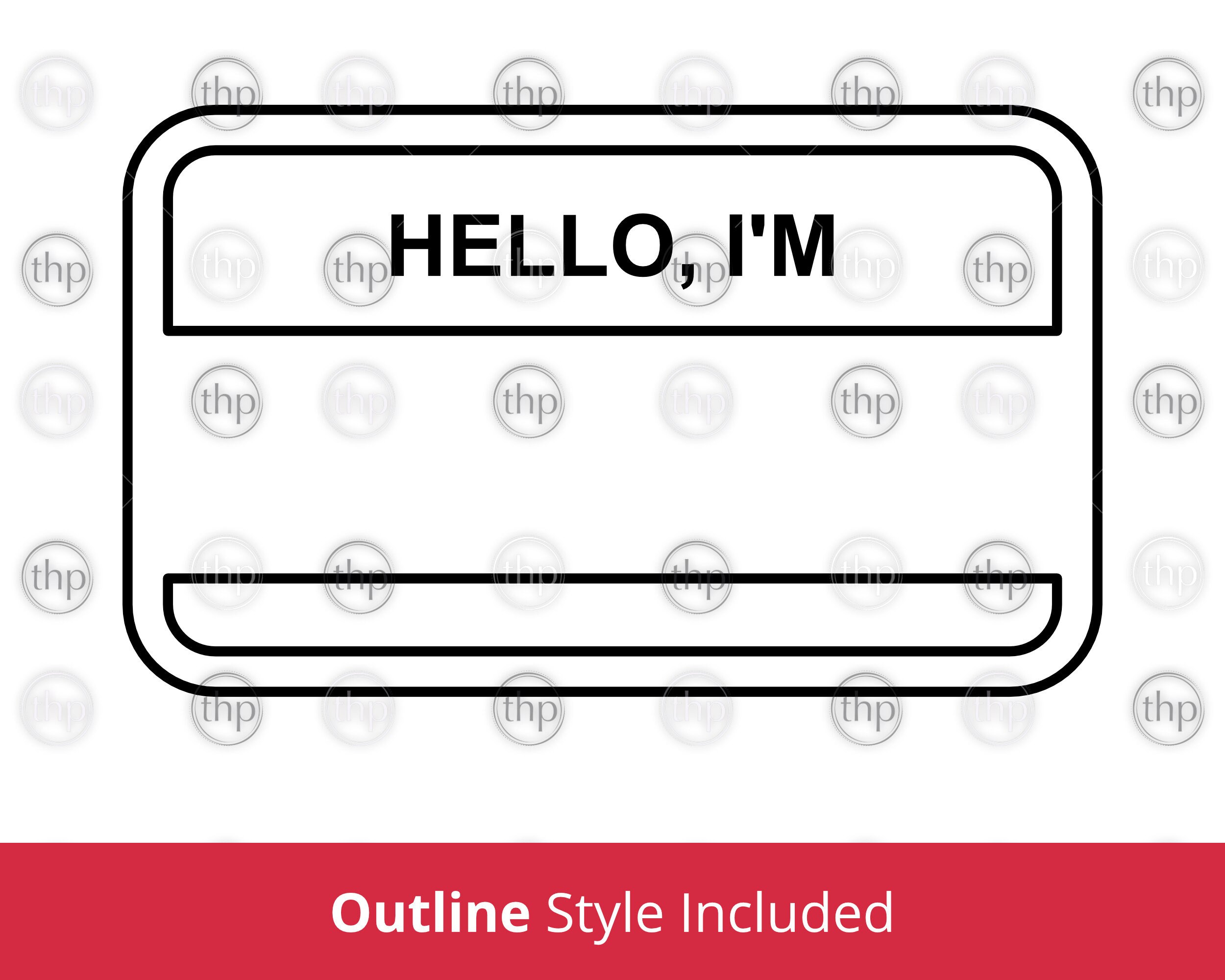 Name Badge SVG Name Card Svg Hello I'm Svg Name Tag | Etsy